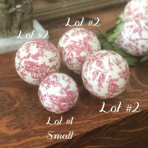 Lot 2: Red and Cream Toile Christmas Tree Ornaments - Etsy