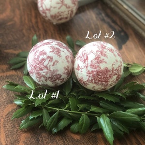 Lot 2: Red and Cream Toile Christmas Tree Ornaments - Etsy