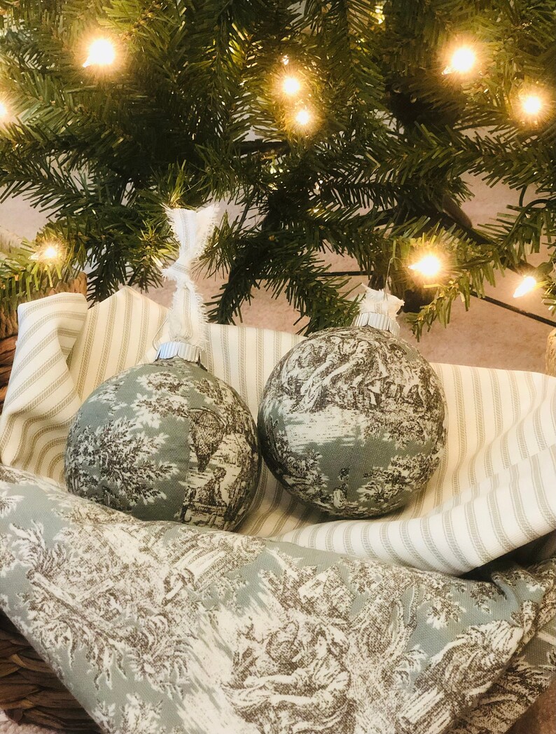 Bliss Toile Christmas Tree Ornaments - Etsy