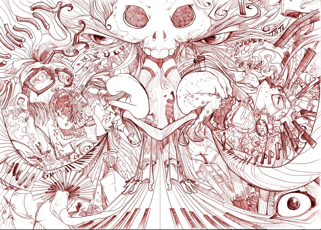 Julien - Descent Into Hell (lines) - Etsy