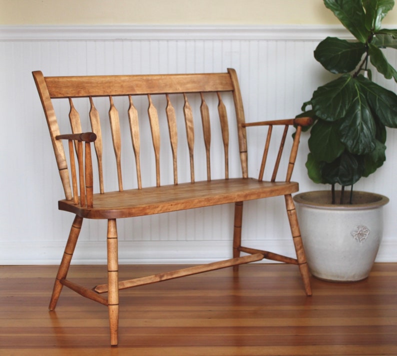 Mid 20th Century Vintage Nichols & Stone Cherrywood Bench - Etsy