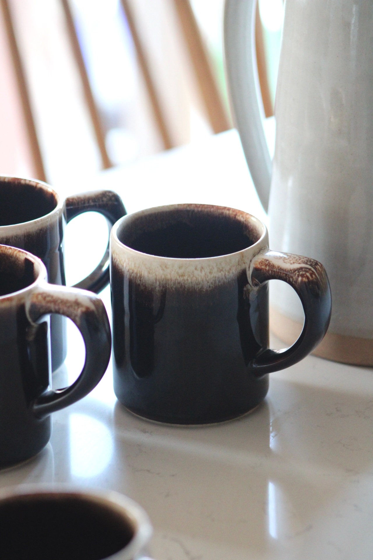 Vintage Pfaltzgraff Gourmet Brown Mugs Coffee Mugs Stoneware Vintage ...