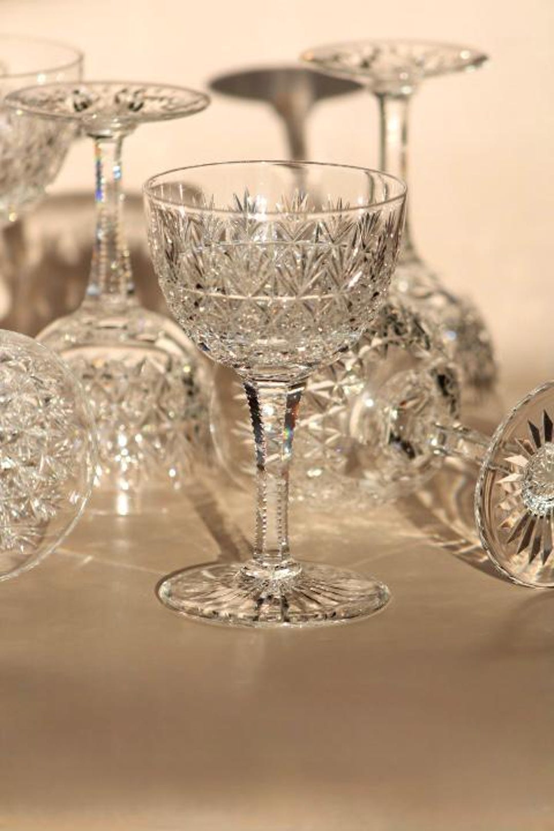 VINTAGE Set of 6 Webb Thomas Wellington Crystal Liquor / Cocktail ...