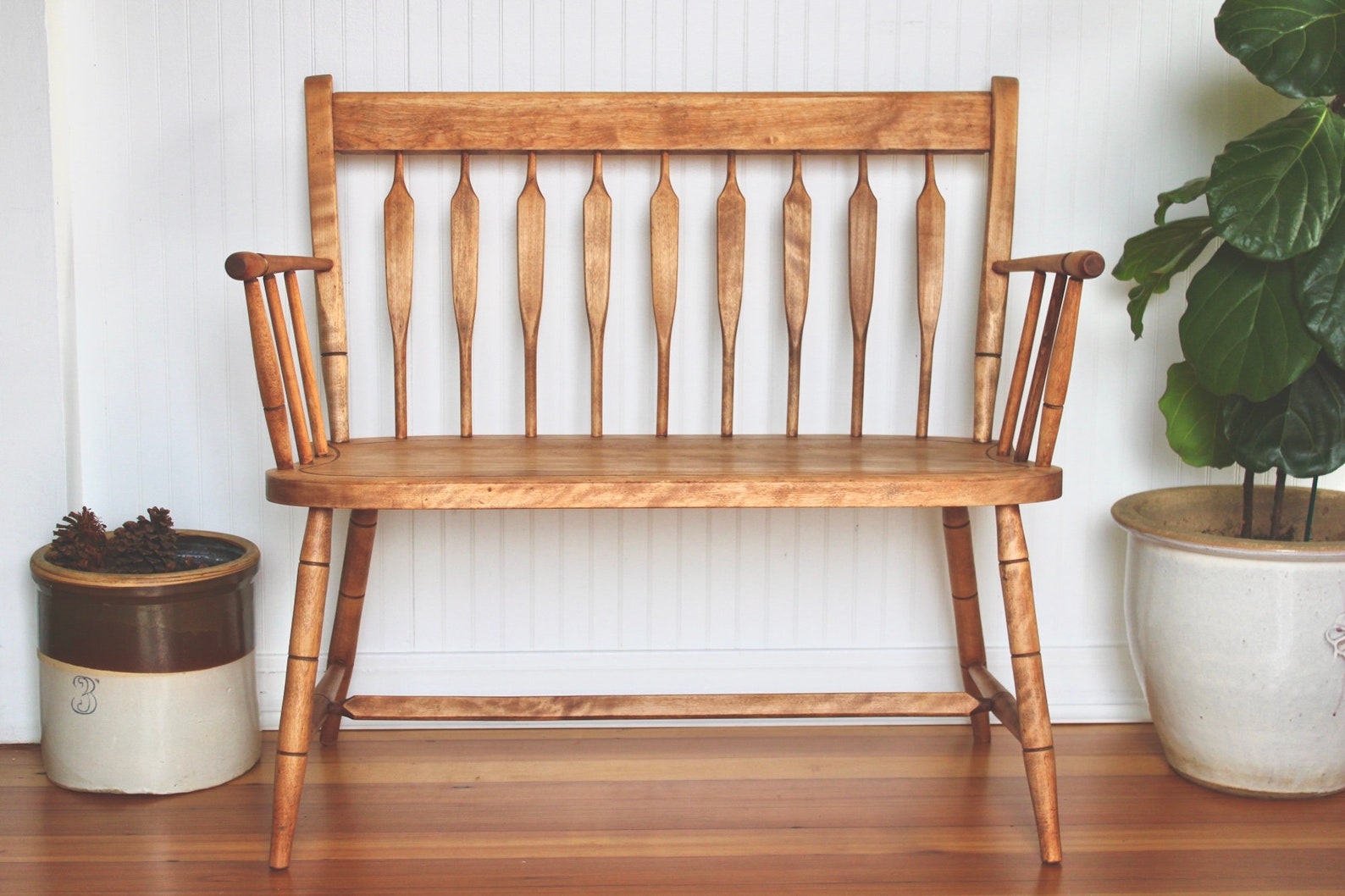 Mid 20th Century Vintage Nichols & Stone Cherrywood Bench - Etsy