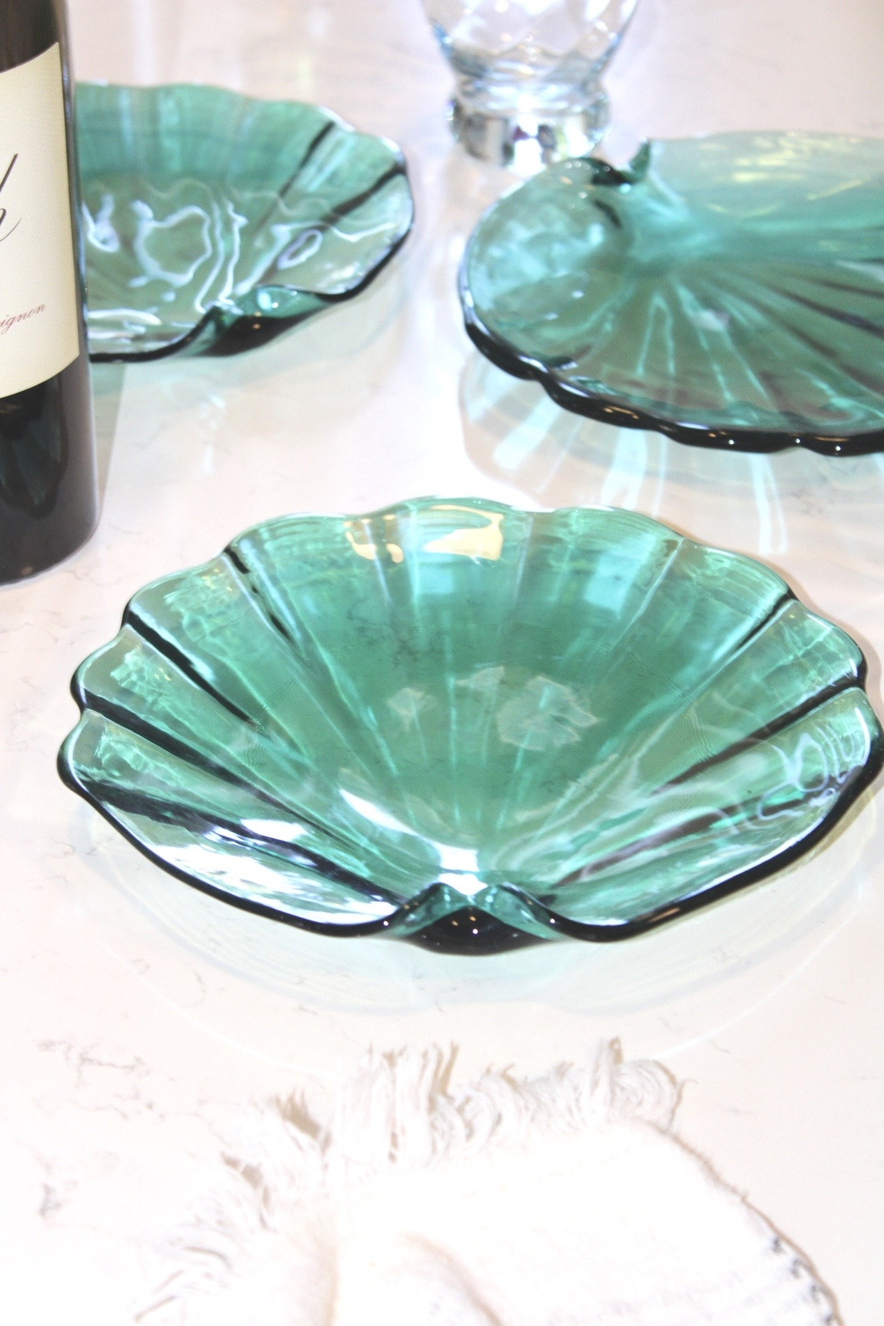 Set of 3 Vintage Green Appetizer Plates Vintage Plates Green Glass ...