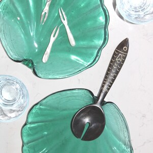 Set of 3 Vintage Green Appetizer Plates Vintage Plates Green Glass ...