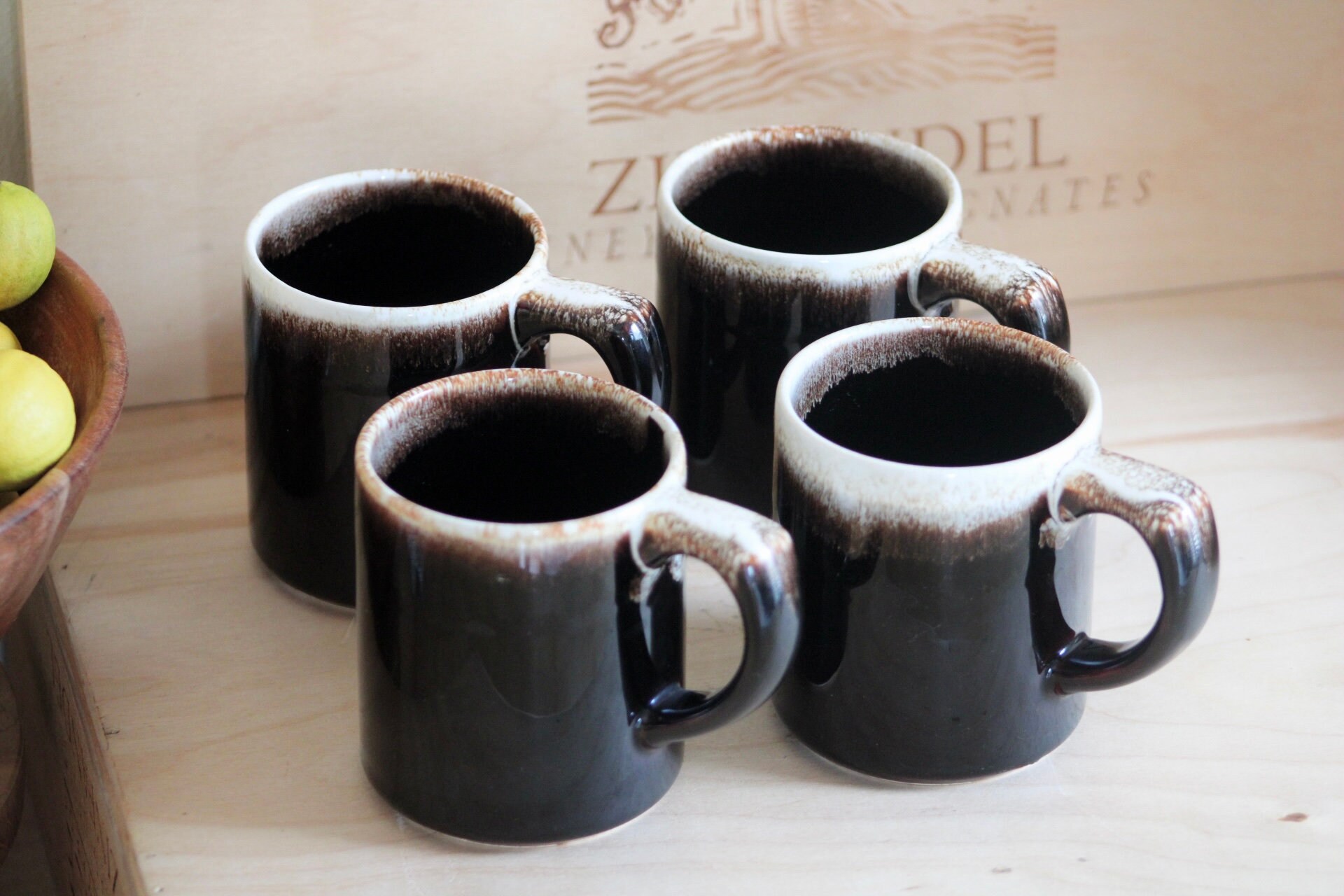 Vintage Pfaltzgraff Gourmet Brown Mugs Coffee Mugs Stoneware Vintage ...