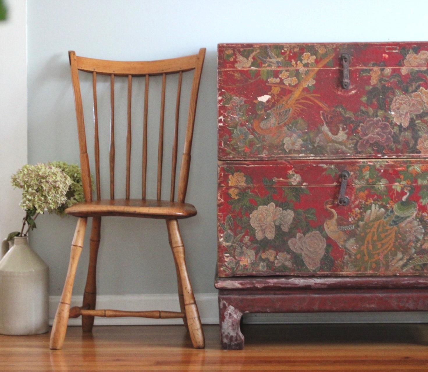 18th Century Antique Thumb Back Plank Seat Chair Antique Chair 1700s ...