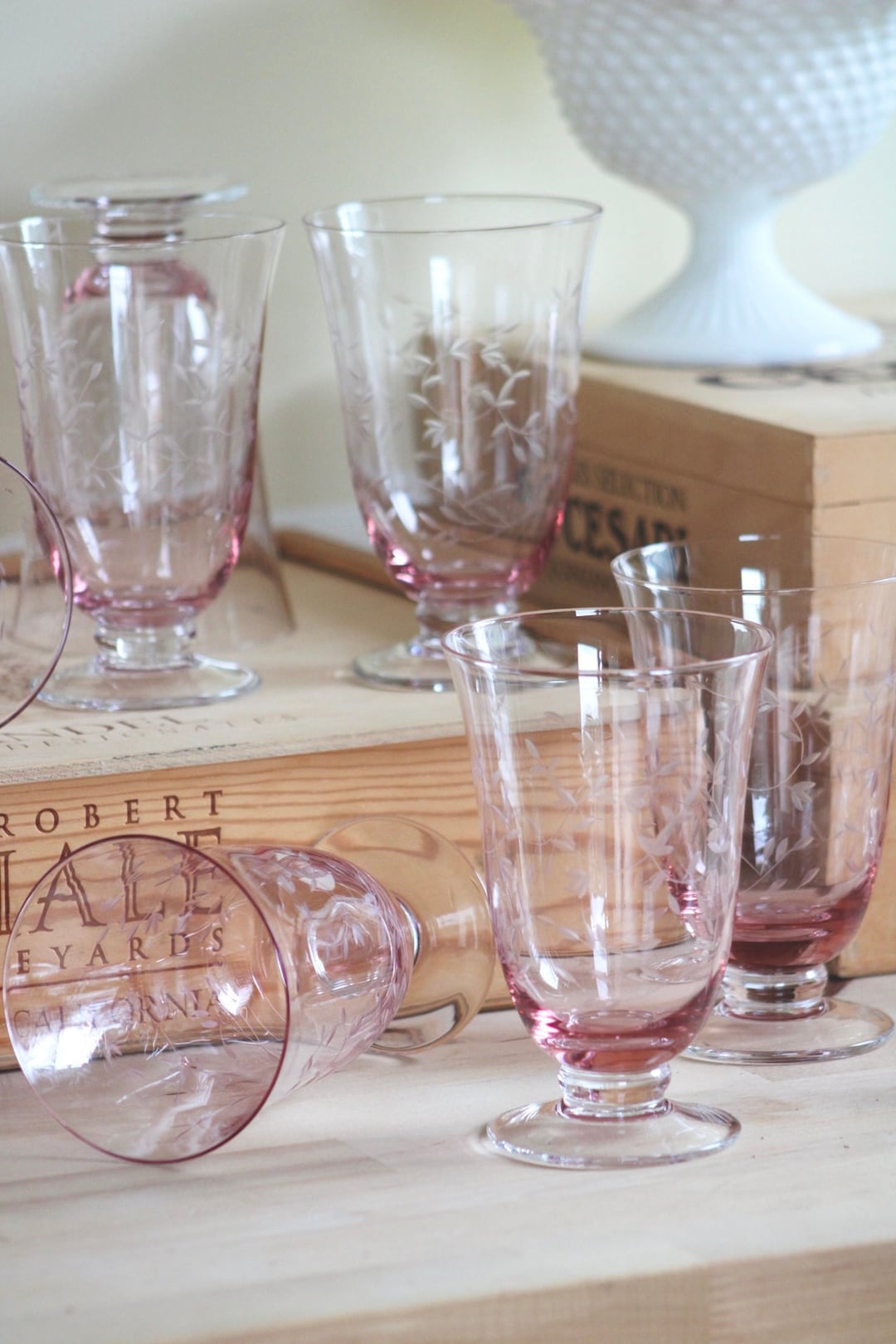 Vintage Lenox Heather Pink Glasses Vintage Barware Vintage Glassware ...
