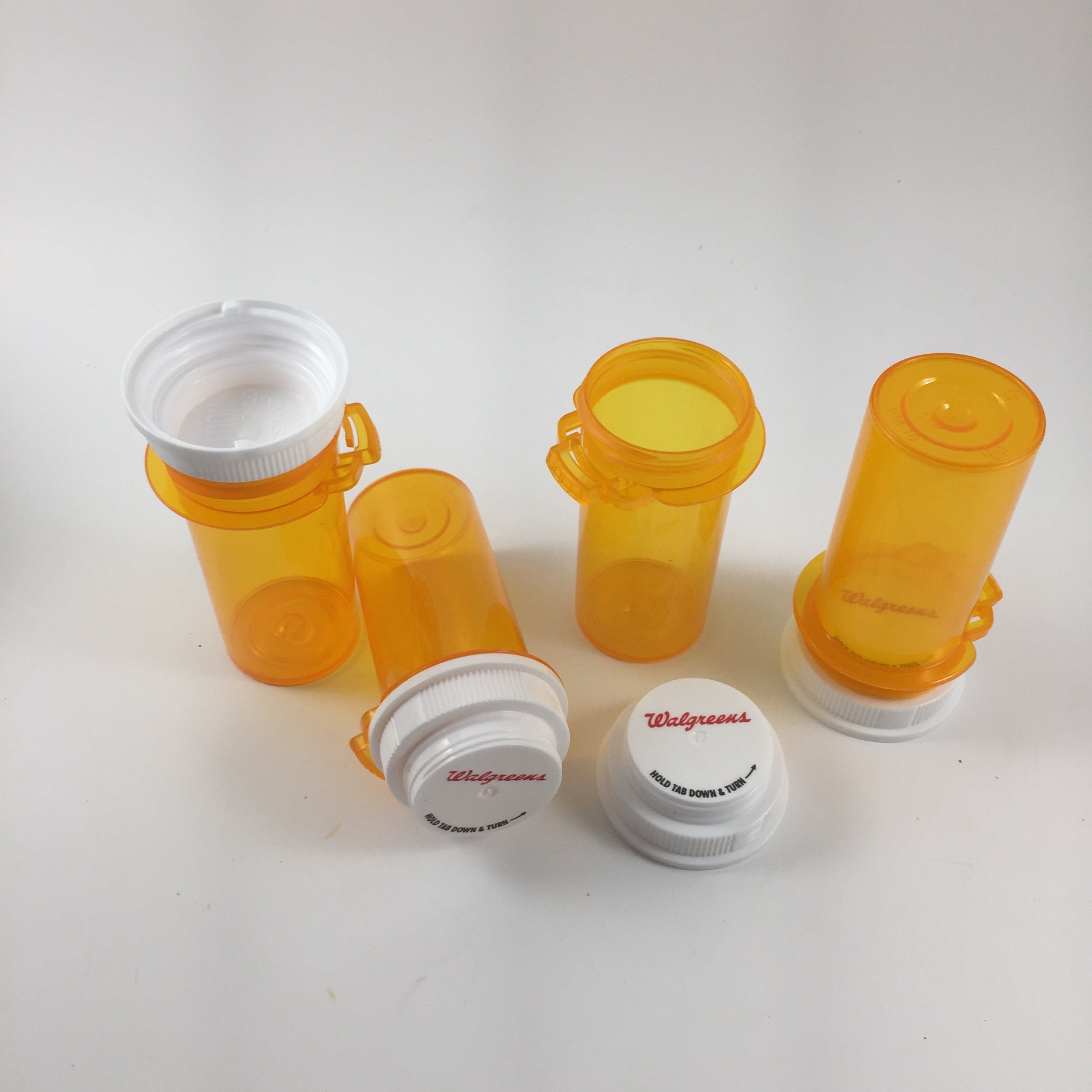Clean Empty Plastic Prescription Bottles 3 Inches - Various Quantities ...