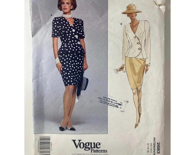Womens Uncut Vogue's Basic Design Sewing Pattern 2347 A Line Lined Knee ...