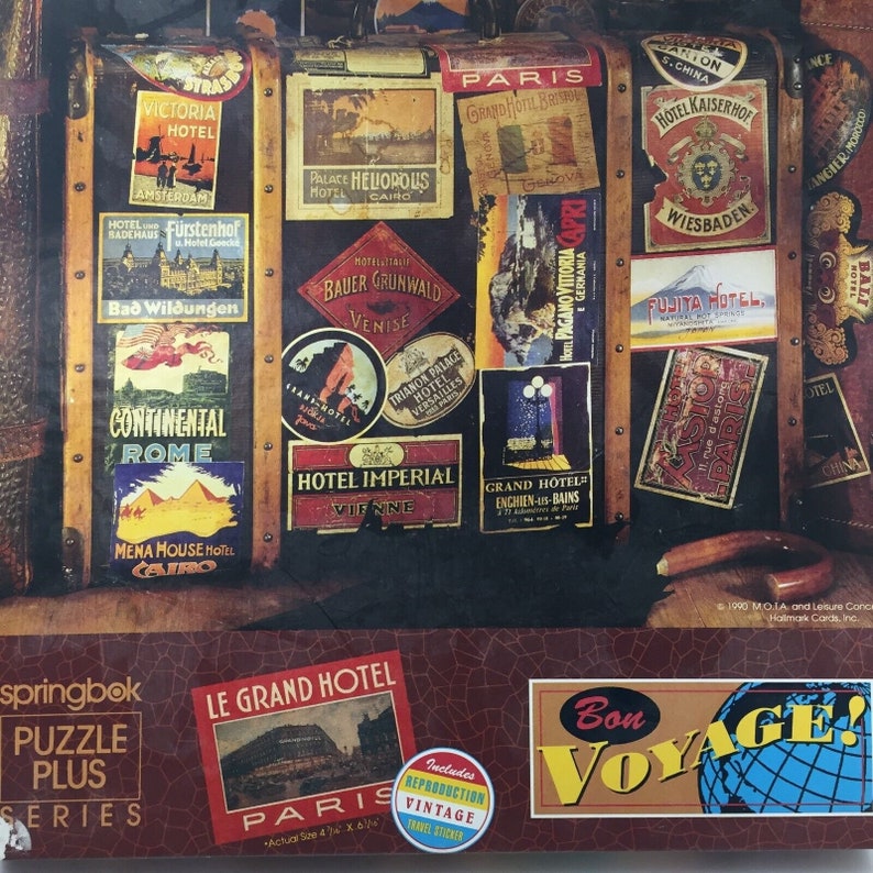 SPRINGBOK Puzzle Bon Voyage 500 Pc Vintage Travel Stickers PZL3447 - Etsy