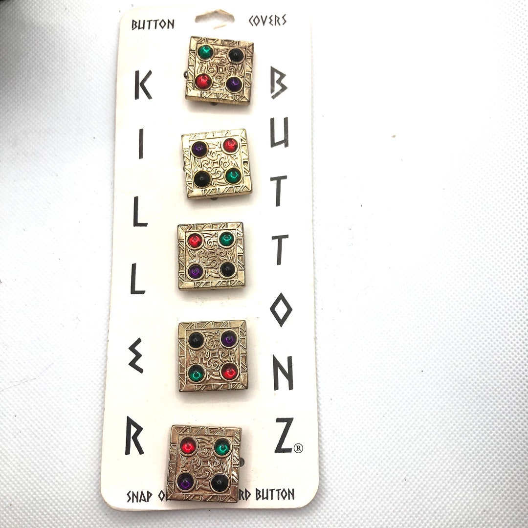 NOS Jeweled 1980s Button Covers - Etsy