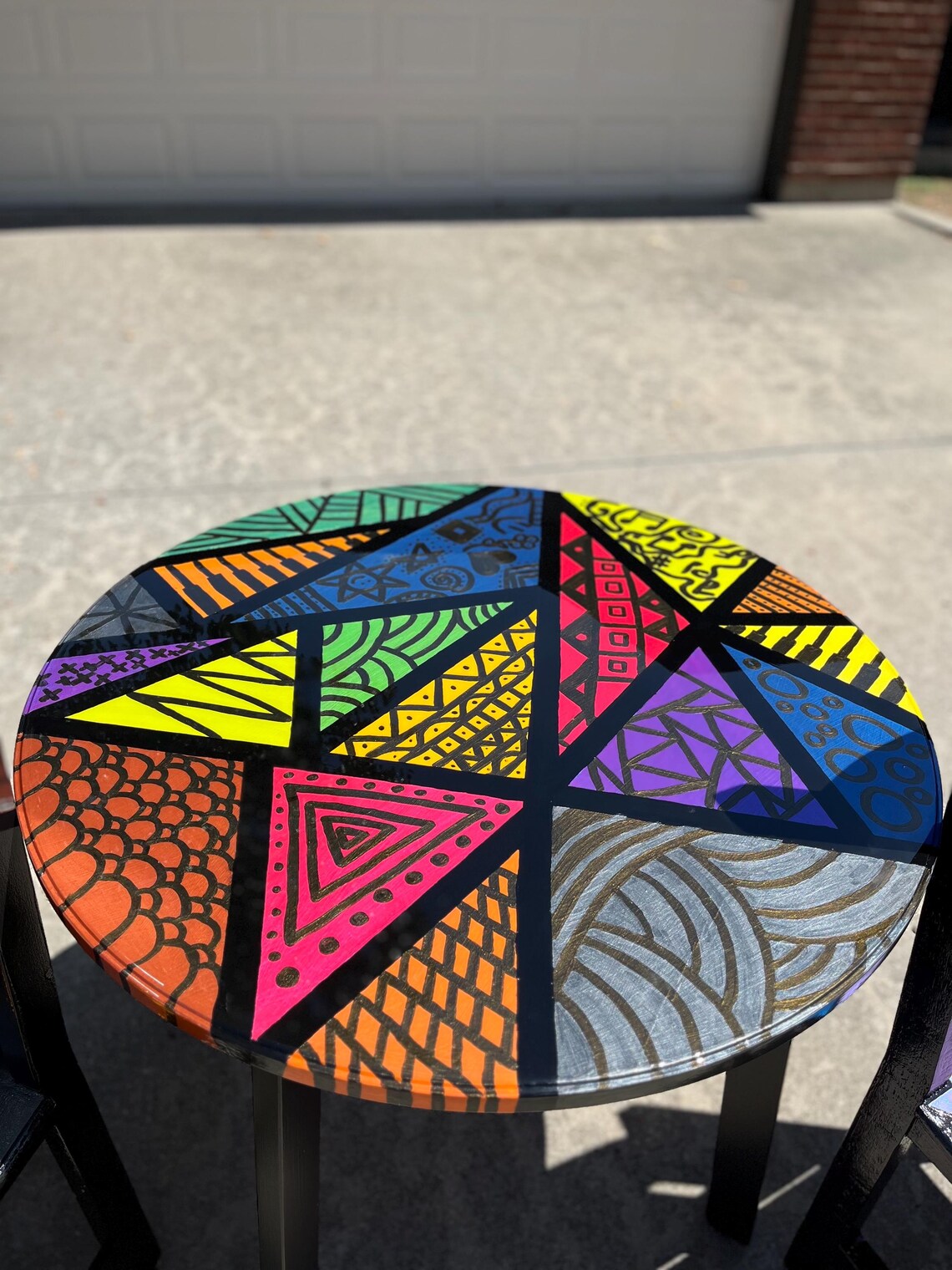 Multi Color Custom Painted Table - Etsy