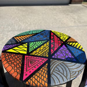 Multi Color Custom Painted Table - Etsy