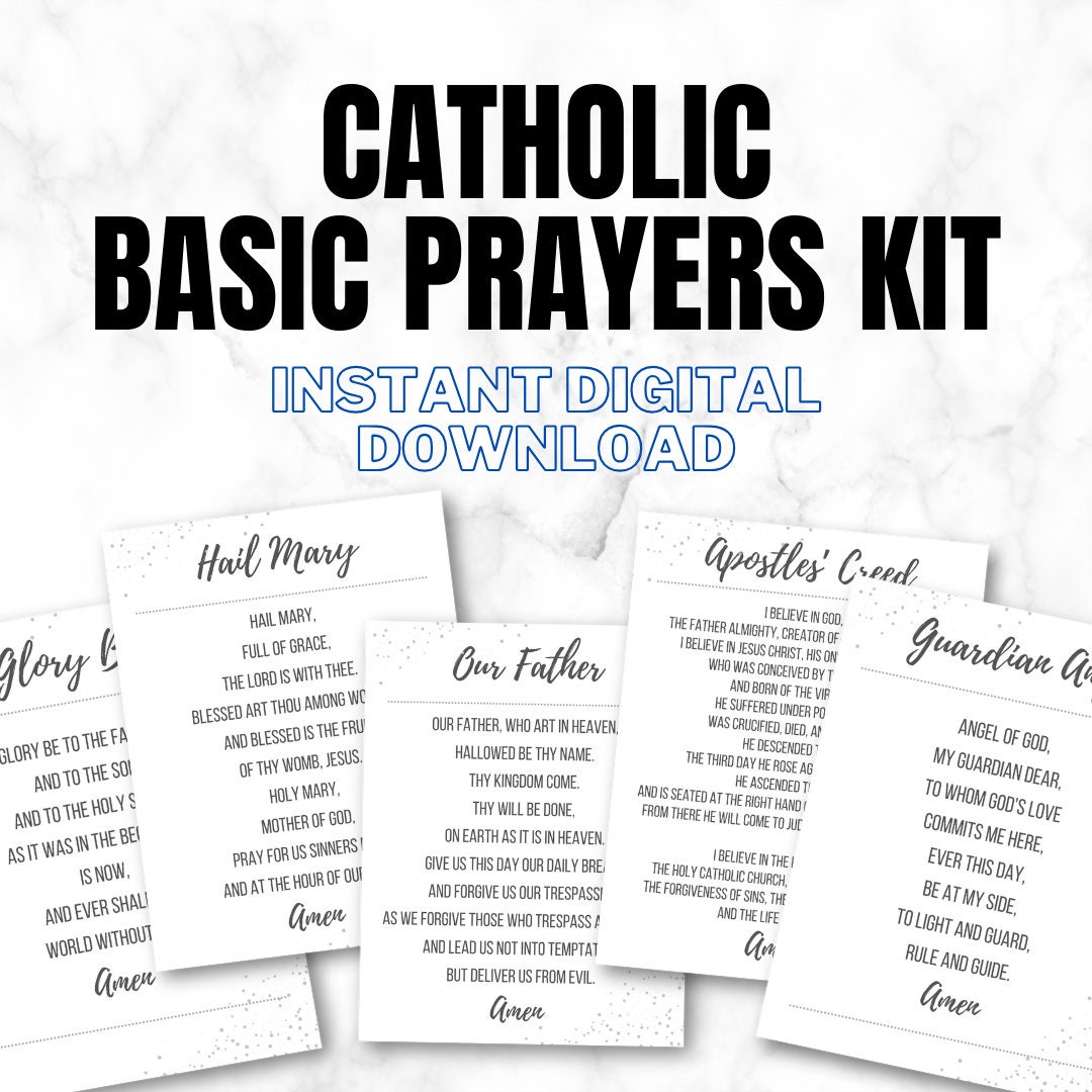 Basic Catholic Prayer Printable Posters Digital Download Catholic Homeschool Catholic Teacher ...