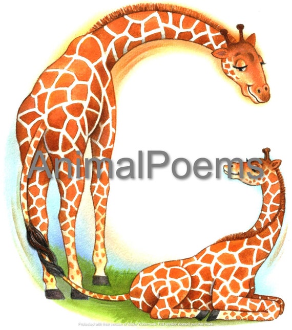 Letter G Giraffe Instant Download Digital Download jpg | Etsy