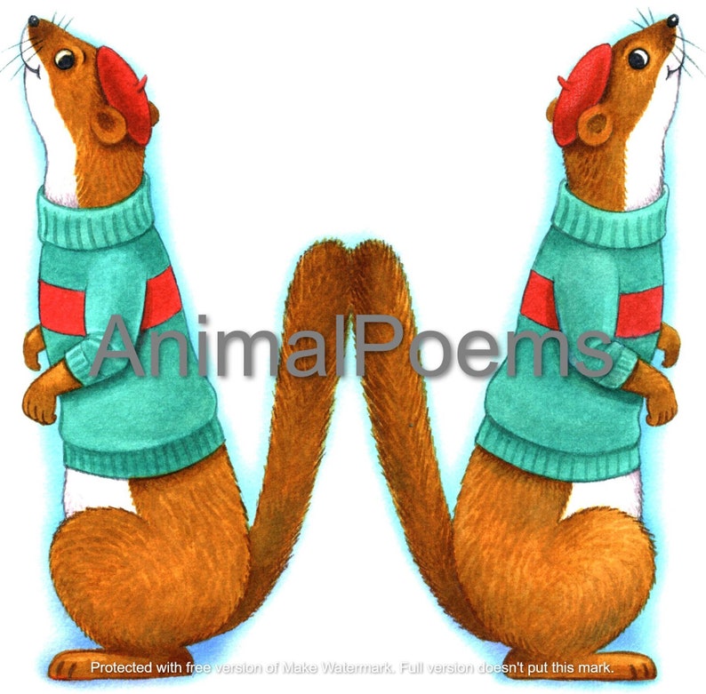 Letter W - Weasel - Instant Download, Digital Download, Jpg - Etsy
