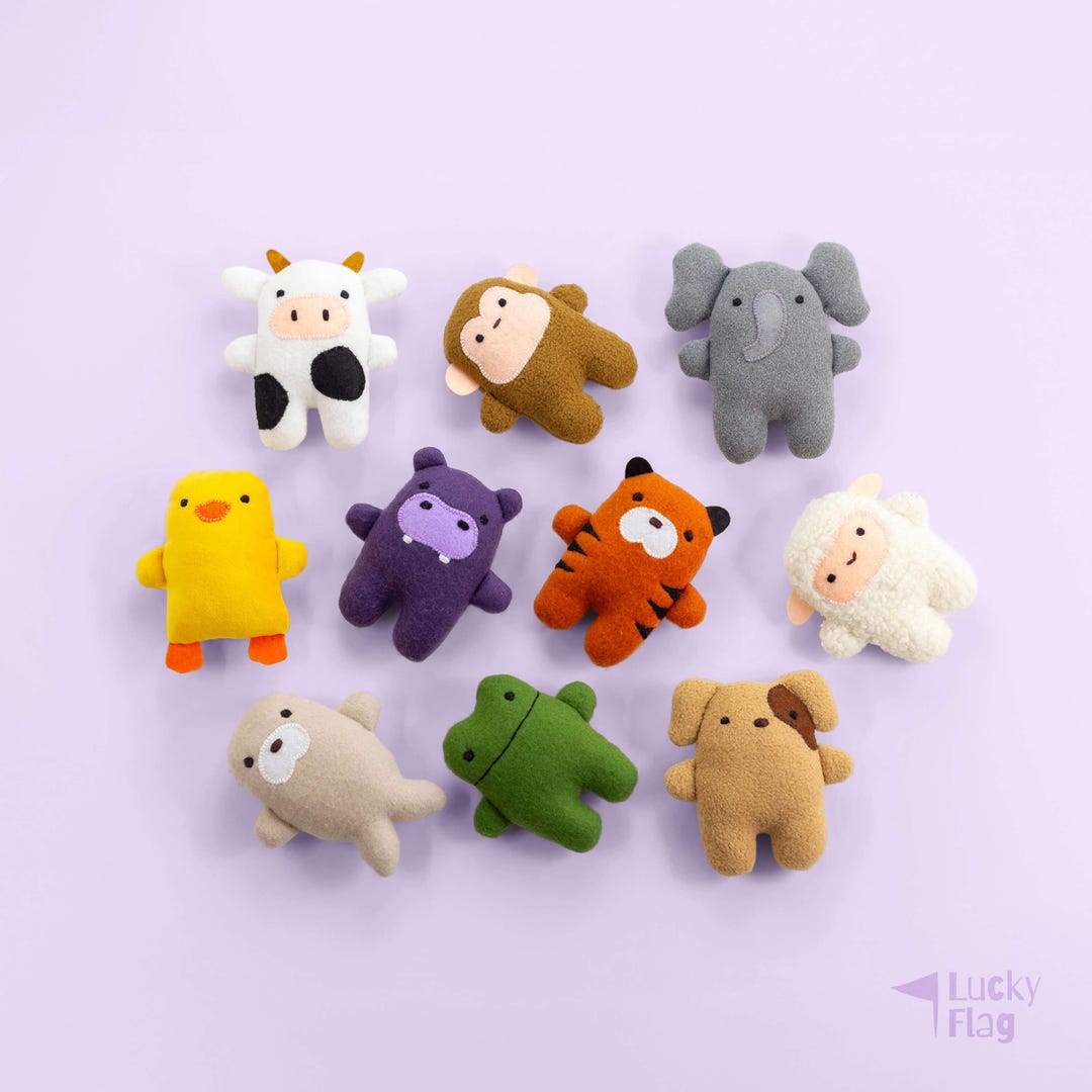 10 Mini Plush Sewing Patterns PDF – Set 2 – DIY Easy Stuffed Animals ...
