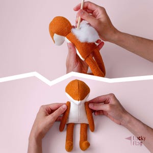 Fox Plush Sewing Pattern + Clothes in PDF – DIY Cute Stuffed Animal Toy – Hand Sewing, Beginner ...