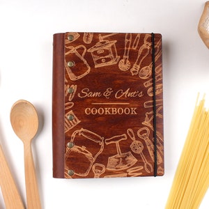 Personalized Wooden Recipe Book: Custom Engraved Cookbook, 200 Pages - Etsy