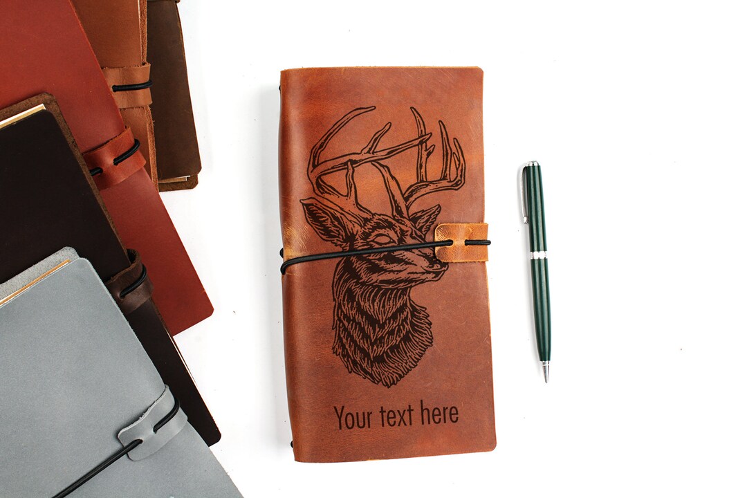 Deer Personalized Leather Journal: Engraved Hunting Log Book - Etsy