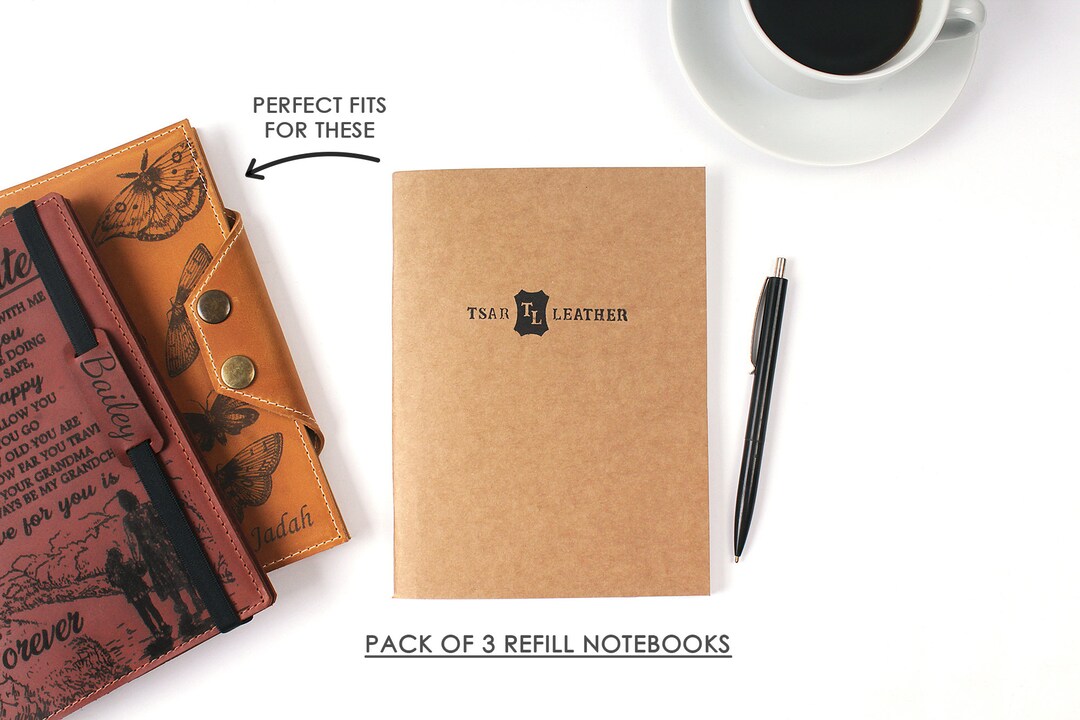 Journal Refill Notebook Set: 7.5x5.5, Plain, Lined, Dot Grid - Etsy