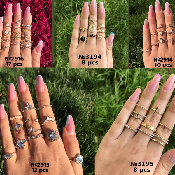 Gold Ring Set - Etsy