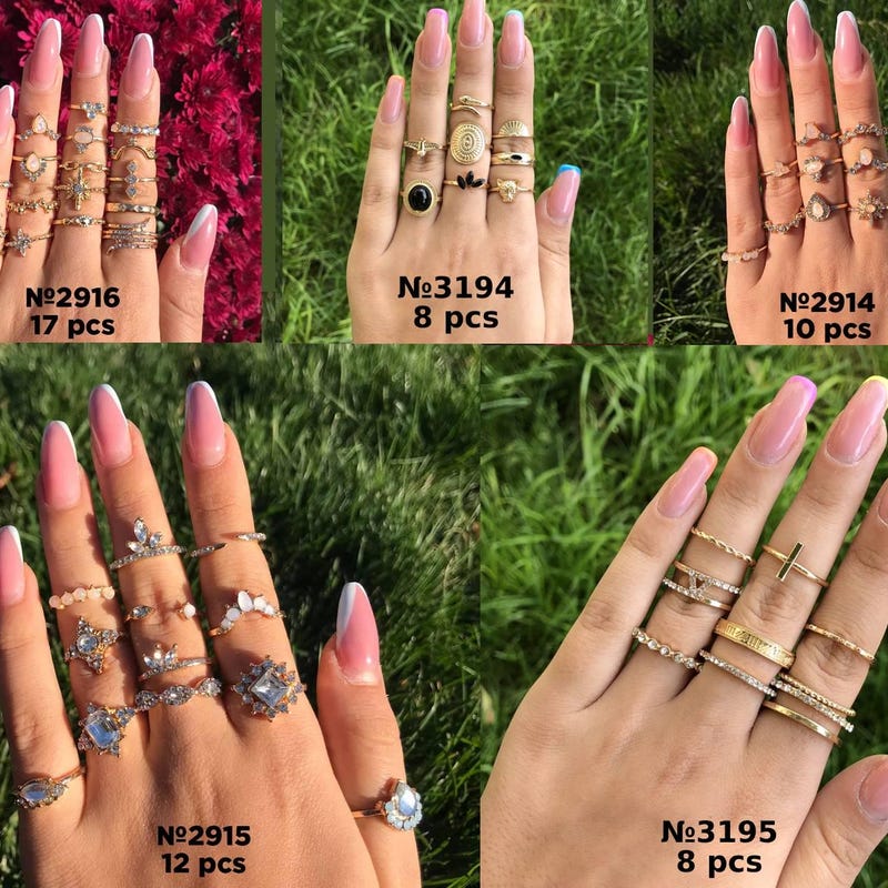 Gold Ring Set - Etsy