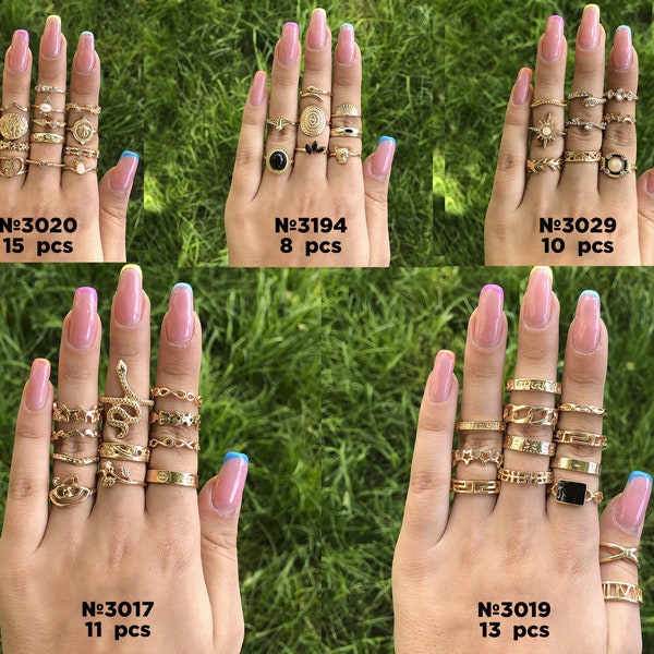 Gold Ring Set - Etsy