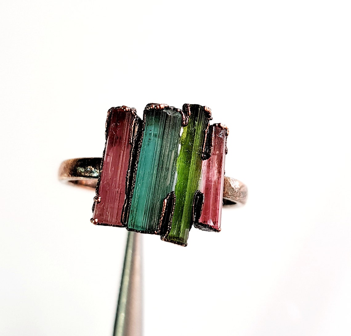 Multi Tourmaline Ring Tourmaline Ring for Her MOM | Etsy