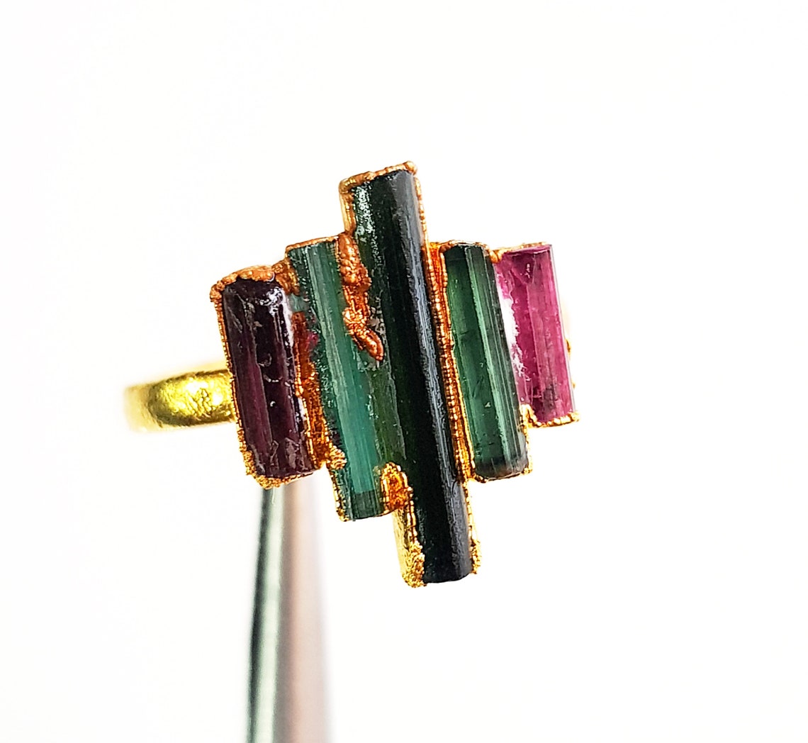 Multi Tourmaline Ring Tourmaline Ring for Her MOM | Etsy