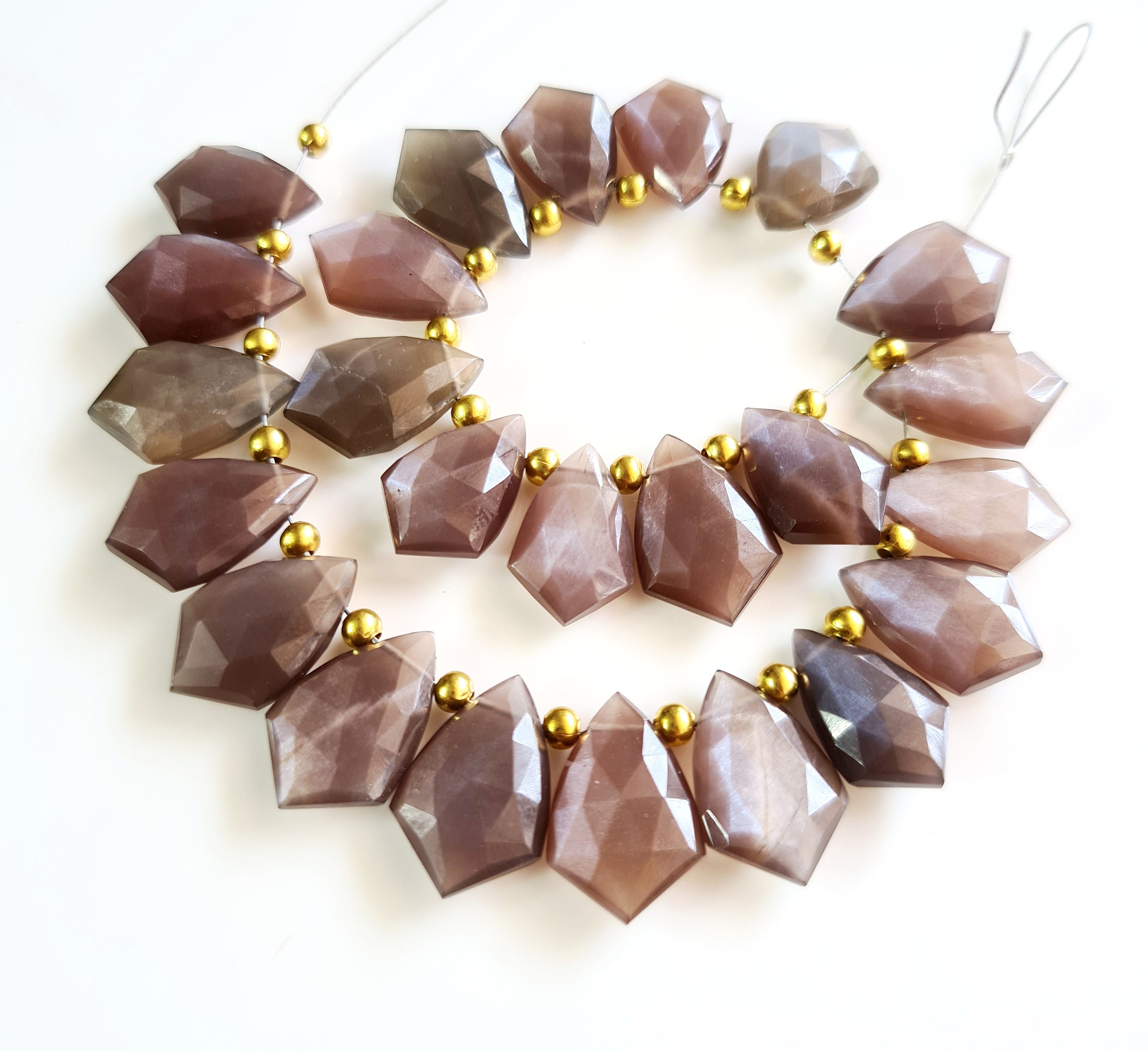 Brown Moonstone Gemstone Faceted Briolette's Arrow Shape - Etsy UK