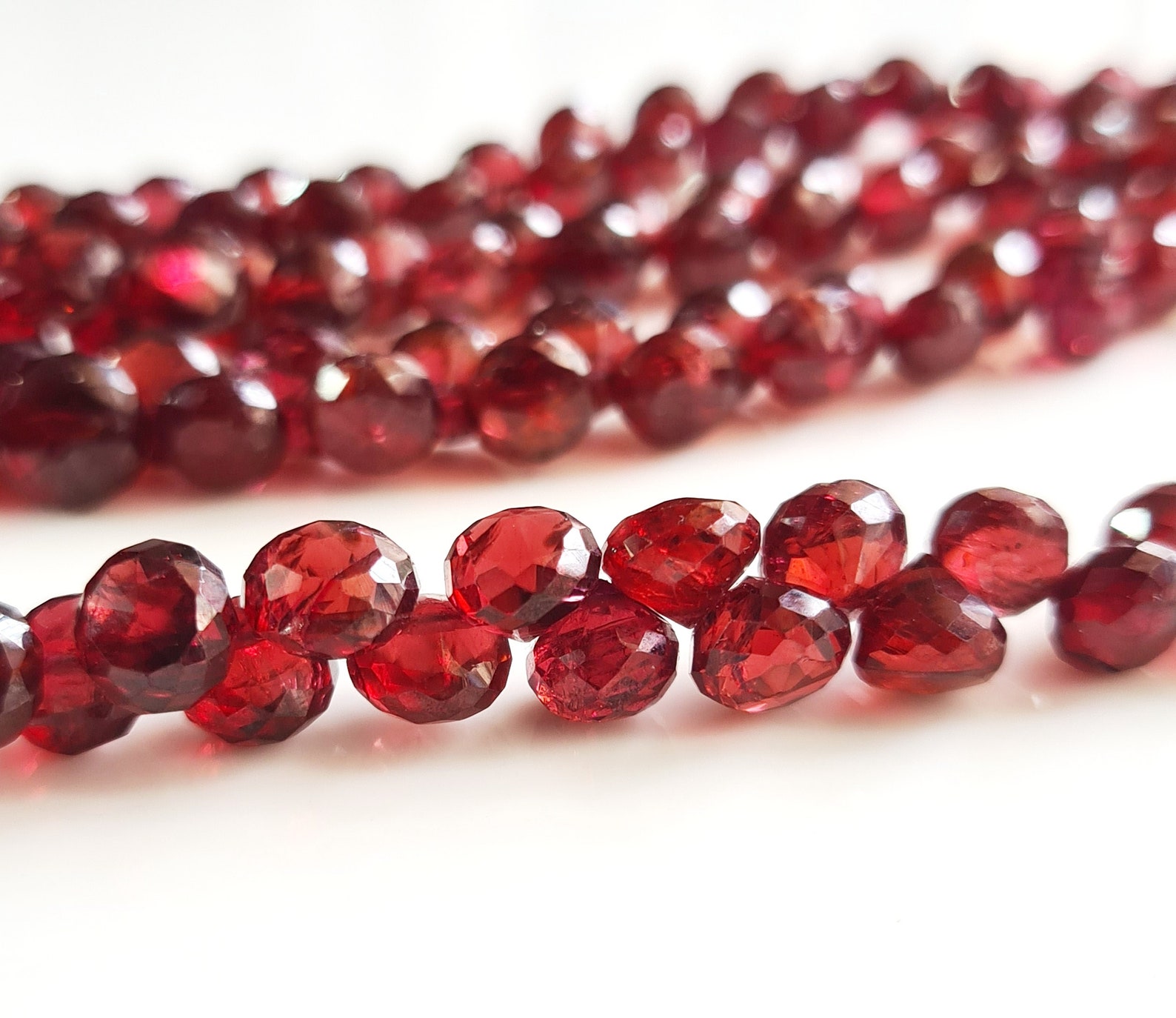 Natürlicher Roter Granat Edelstein Facettierte Zwiebelform | Etsy