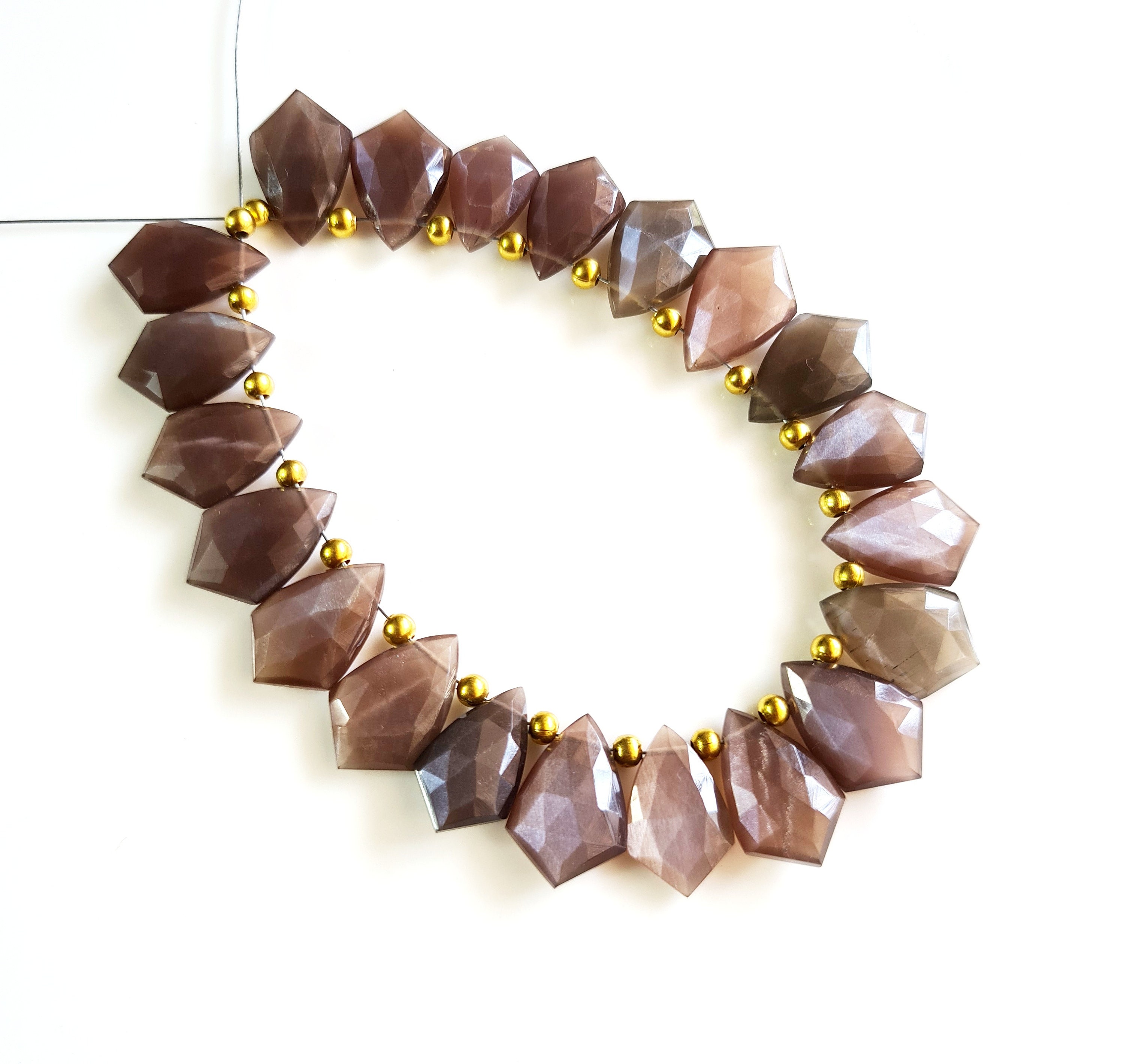 Brown Moonstone Gemstone Faceted Briolette's Arrow Shape - Etsy UK