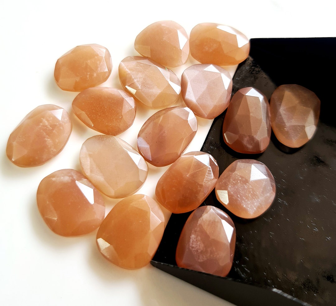 Brown Moonstone Gemstone Flat Back Faceted Rose Cut Cabochons - Etsy UK