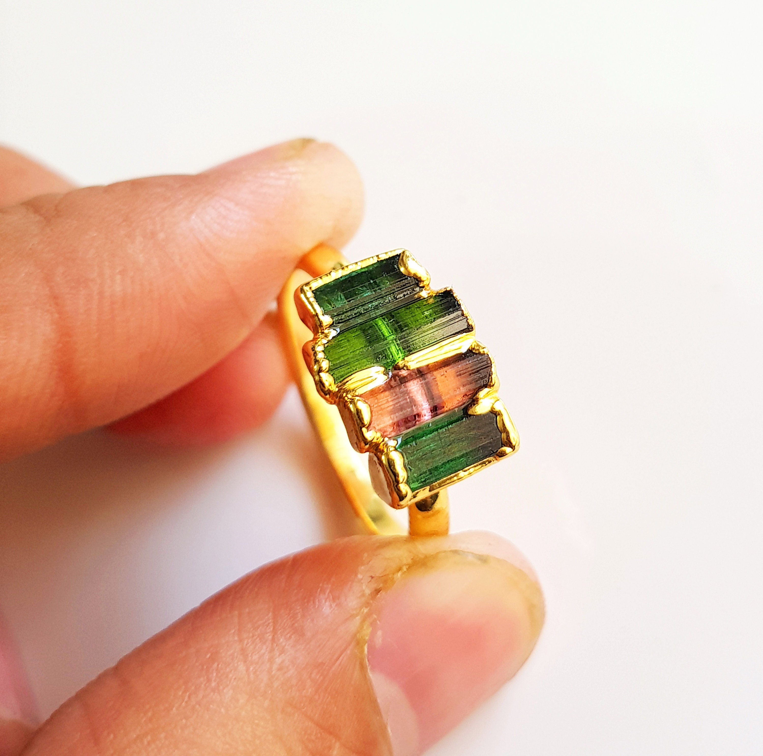 Multi Tourmaline Ring Stackable Ring Ring For Women | Etsy