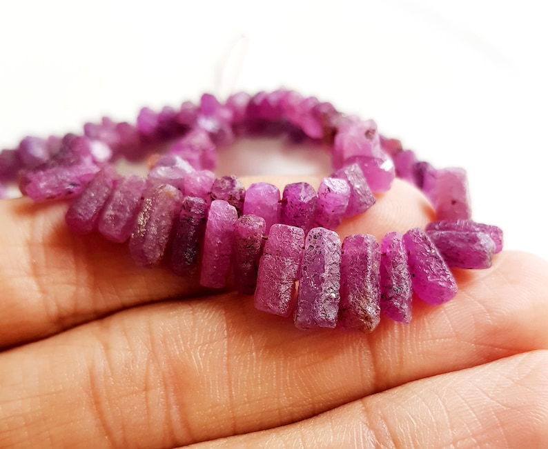 Ruby Rough Drilled Sticks Gemstone Ruby Sticks Beads | Etsy