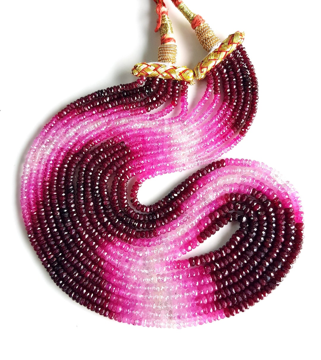 Natural Pink African Ruby Beads, Shaded Faceted Ruby Beads | Ruby ...