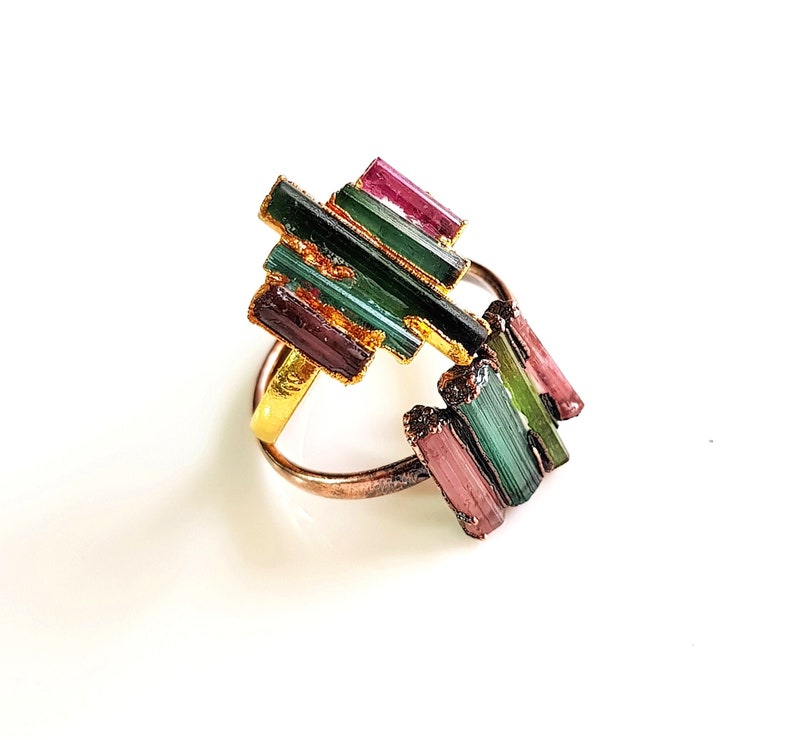 Multi Tourmaline Ring Tourmaline Ring for Her MOM | Etsy