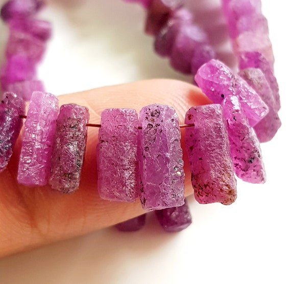 Ruby Rough Drilled Sticks Gemstone Ruby Sticks Beads | Etsy