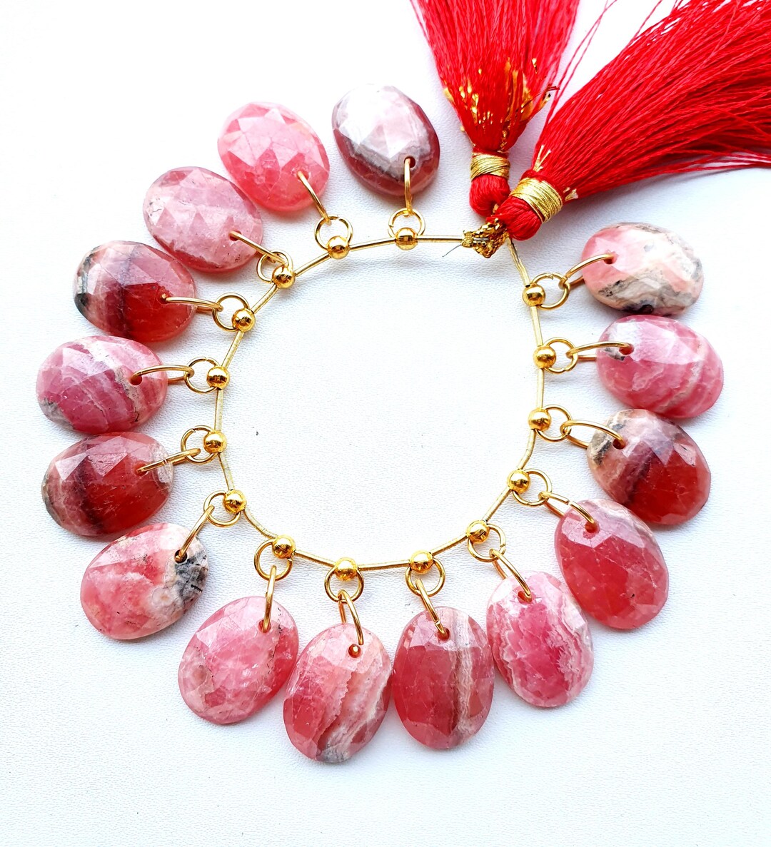 Rhodochrosite Loose Rosecut Fancy Shape Briolette Rhodochrosite Faceted ...