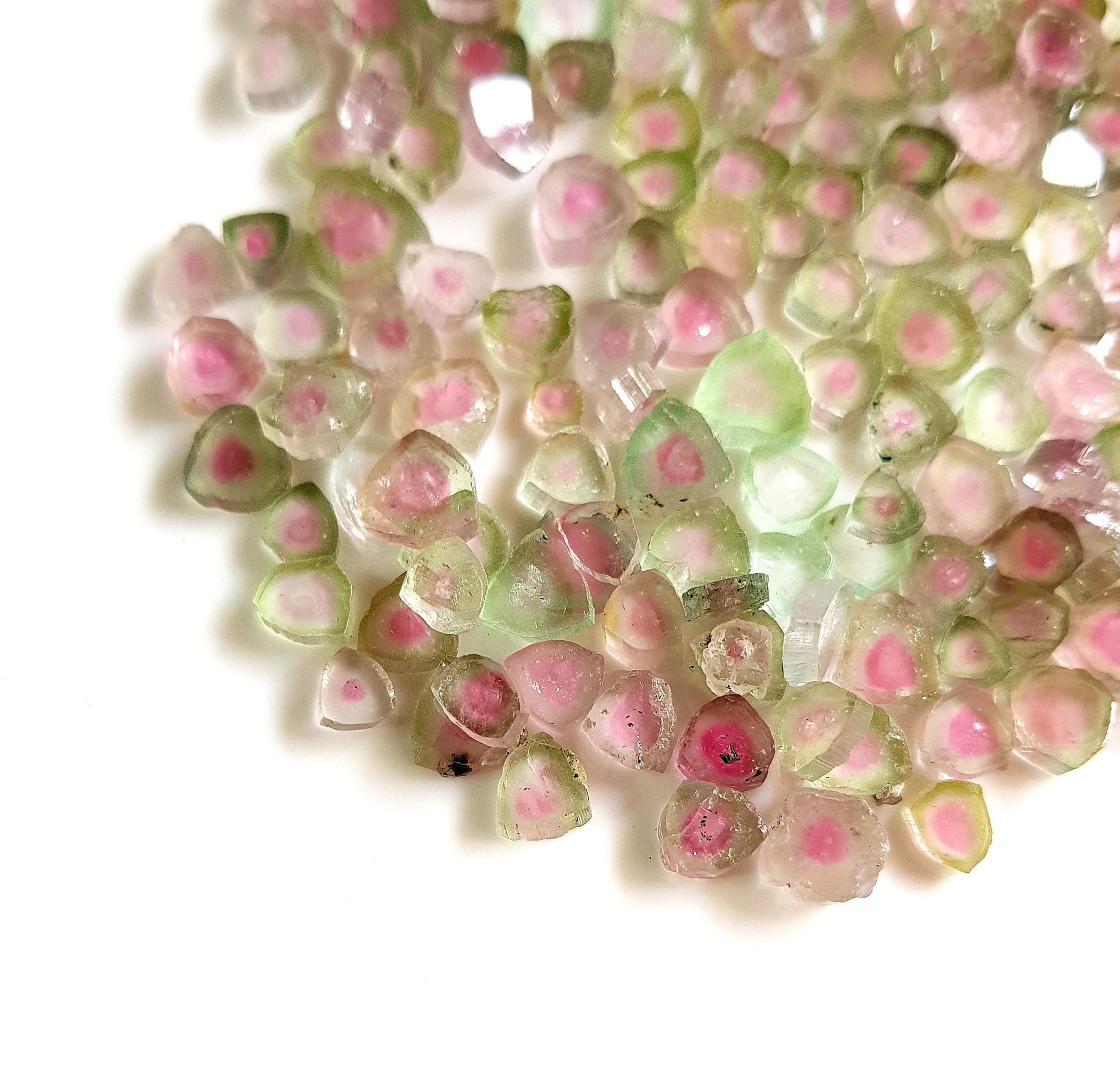 10 Pieces Natural Watermelon Bio Tourmaline Gemstone Smooth | Etsy