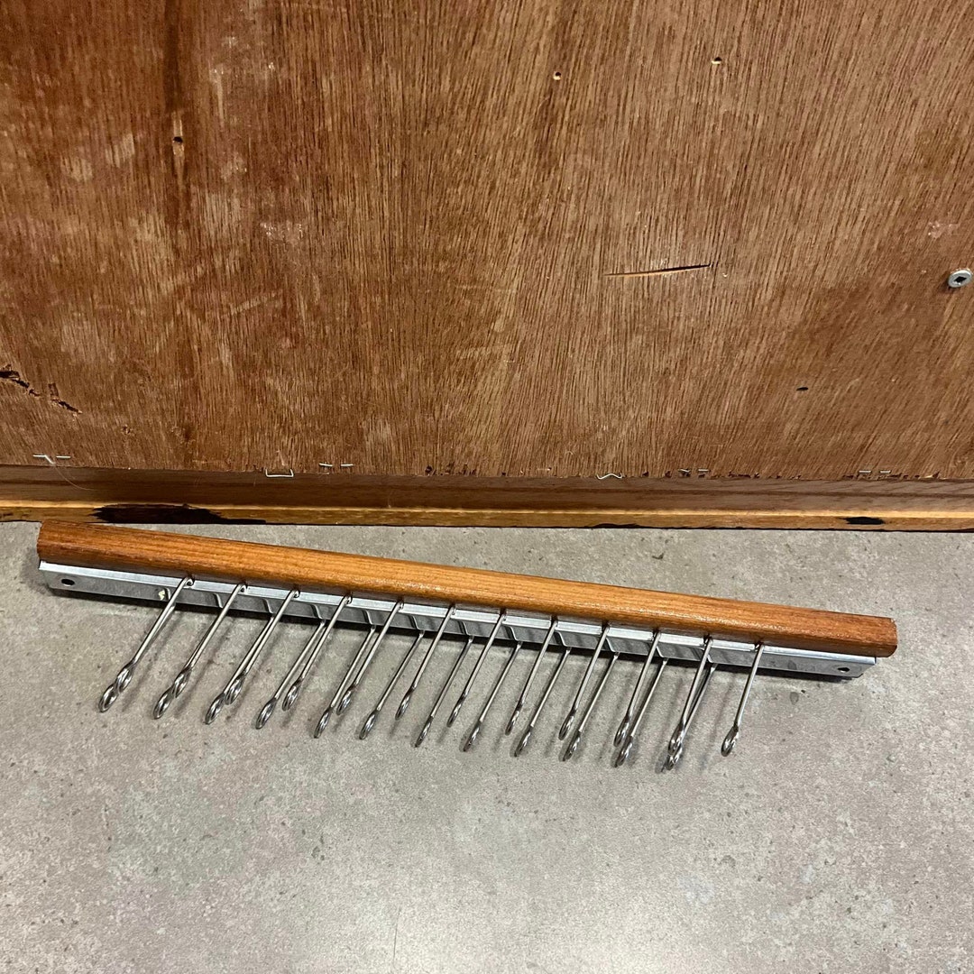Vintage Tie Rack - Necktie Display With Hooks - Mens Retro Belt Hanger ...