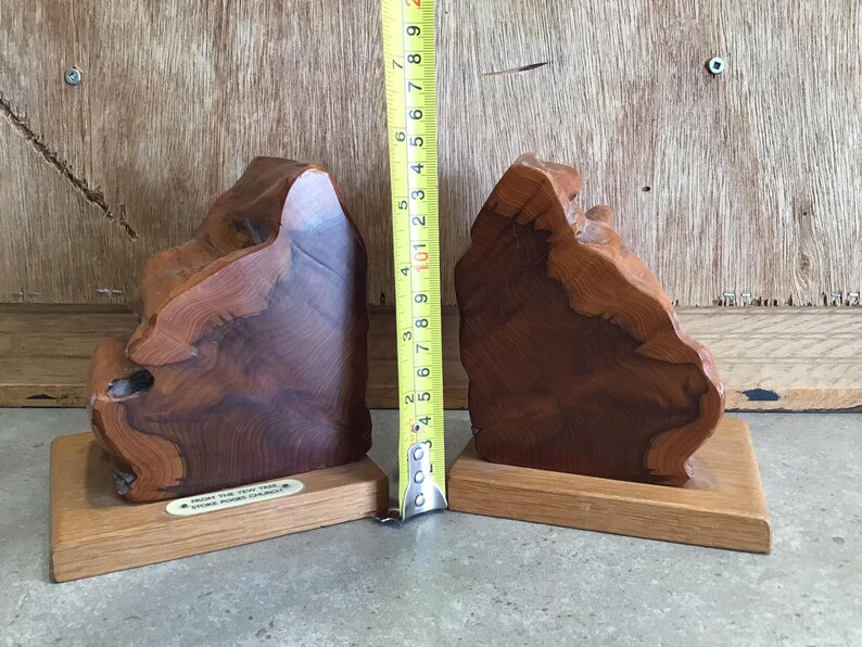 Vintage Natural Wood Bookends From the Yew Tree, Stoke Poges Church ...