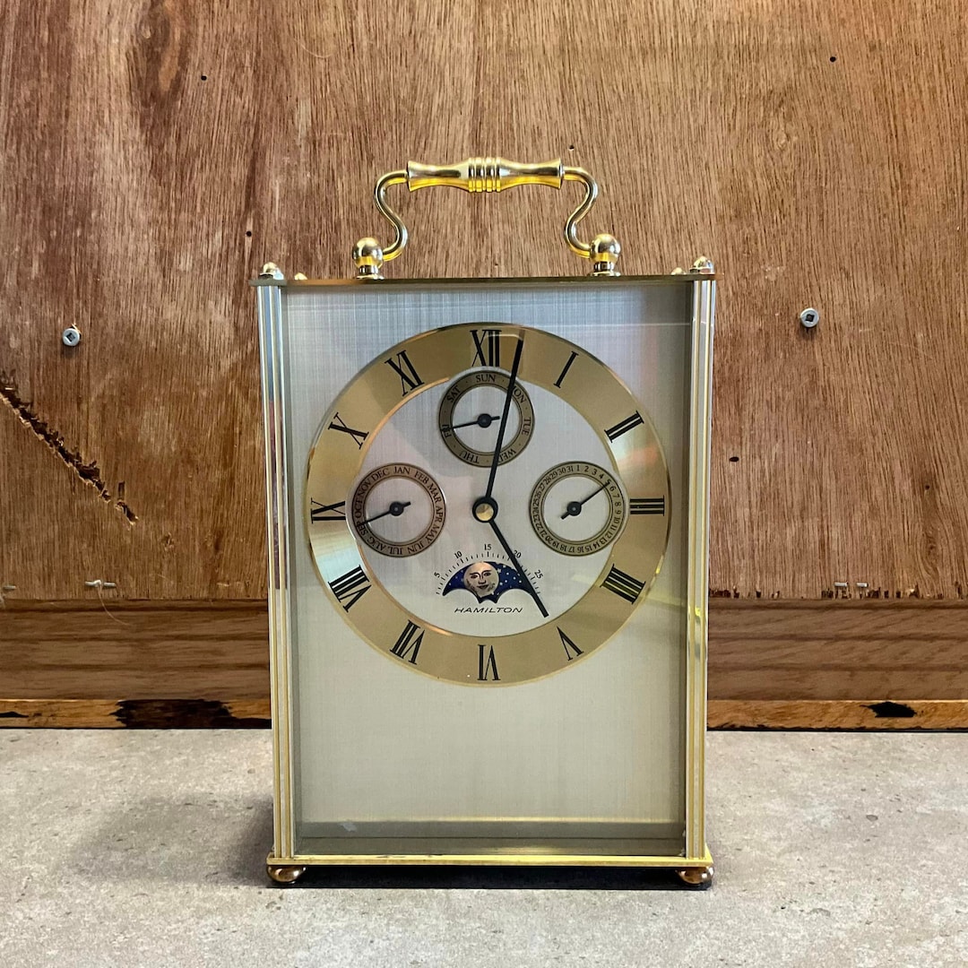 Vintage Moon Face Hamilton Constellation Desk Clock, Mantel & Shelf ...