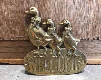 Brass Plaque Welcome - Etsy
