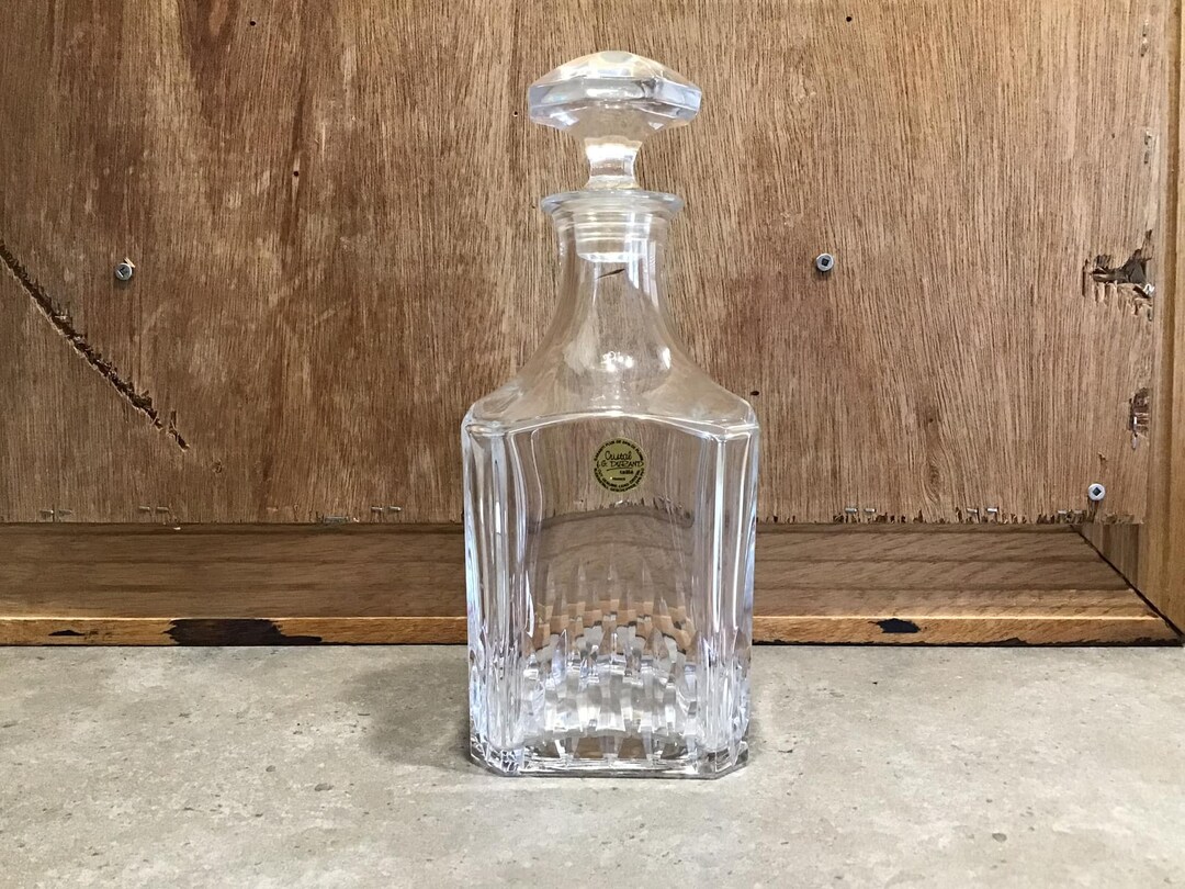 Cut Crystal Liquor Decanter With Stopper and Sticker Made in France - Etsy