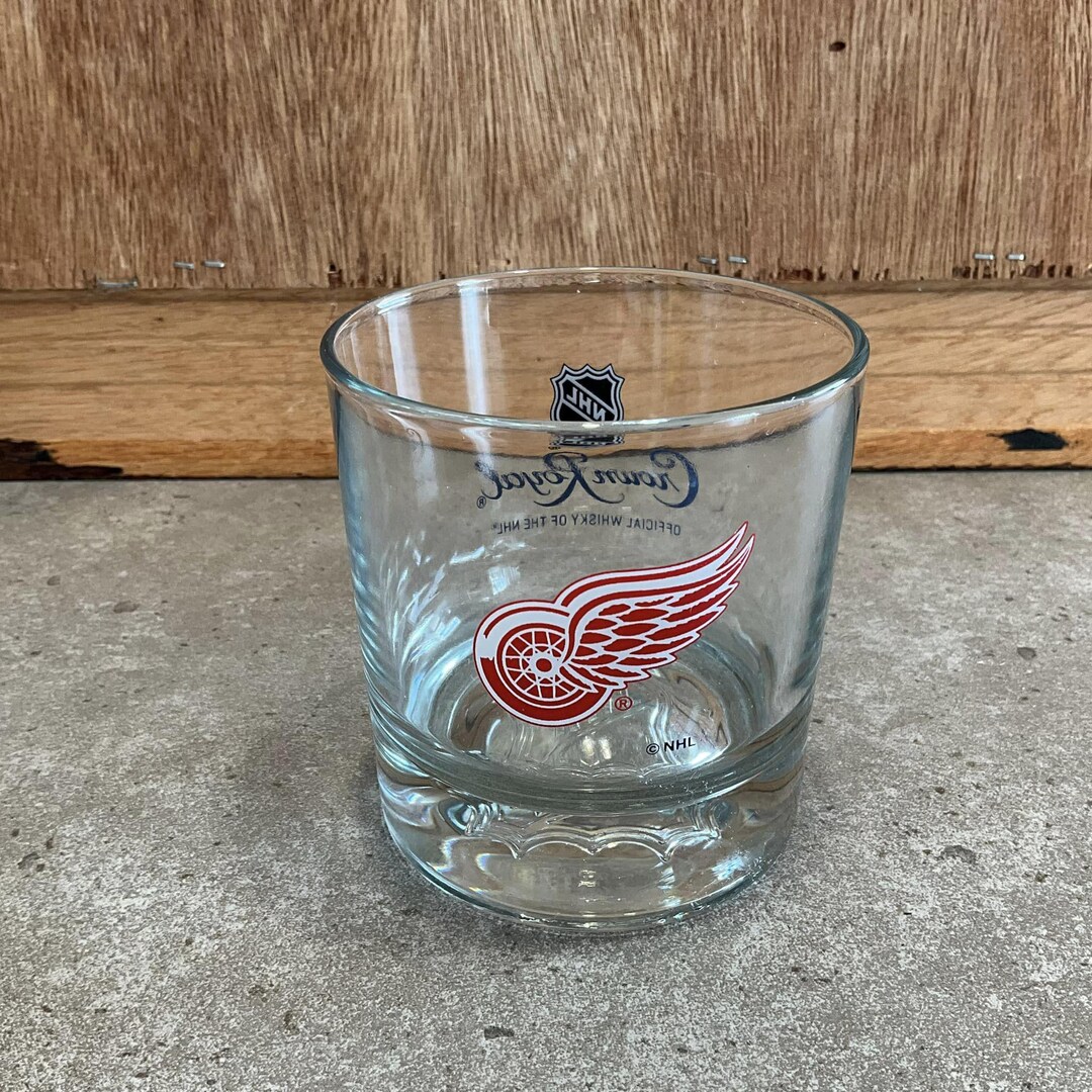 Crown Royal Red Wings Whisky Glass, Hockey Drinking Glass, Tumbler - Etsy