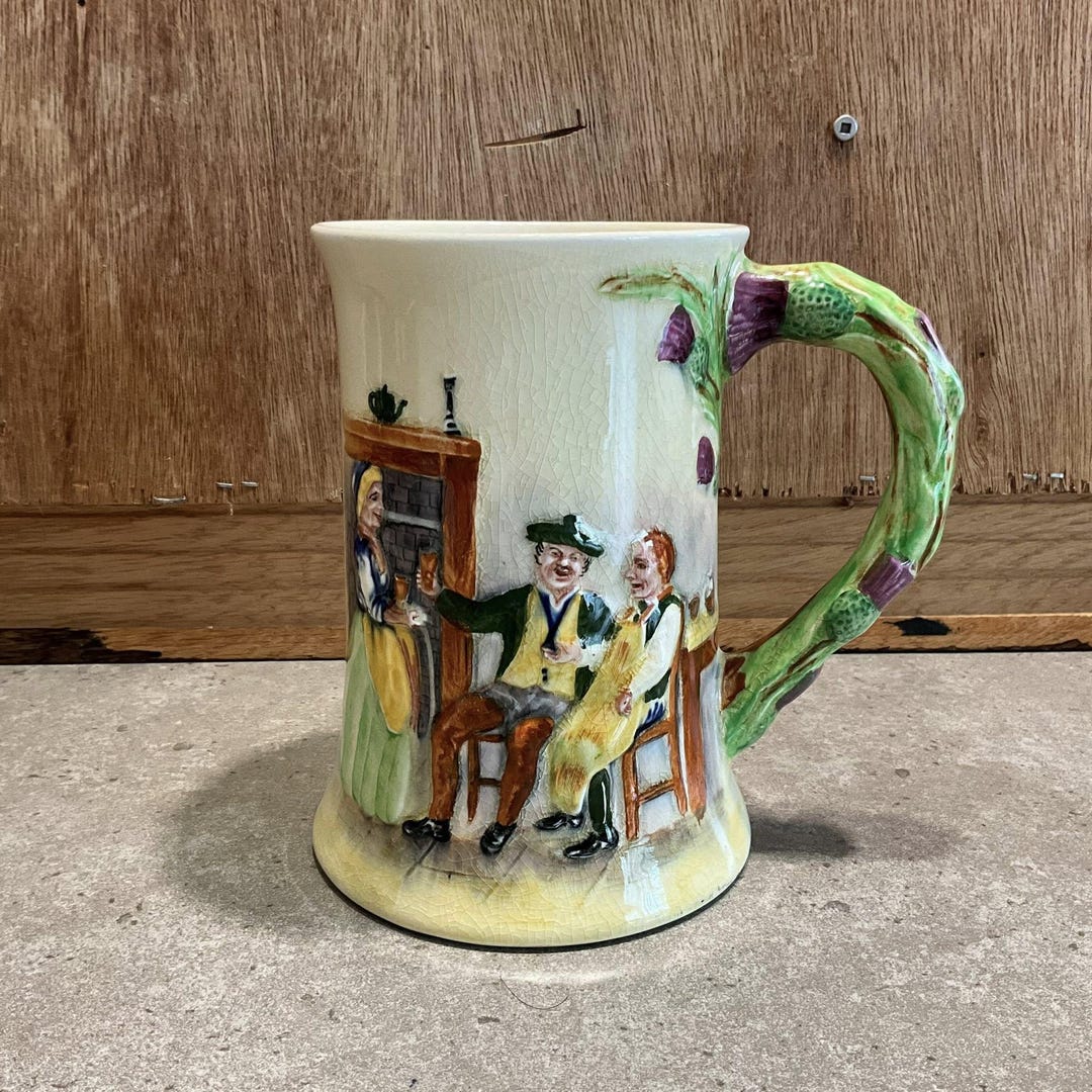 Vintage Crown Devon Fieldings Working Musical Tankard Plays Auld Lang ...